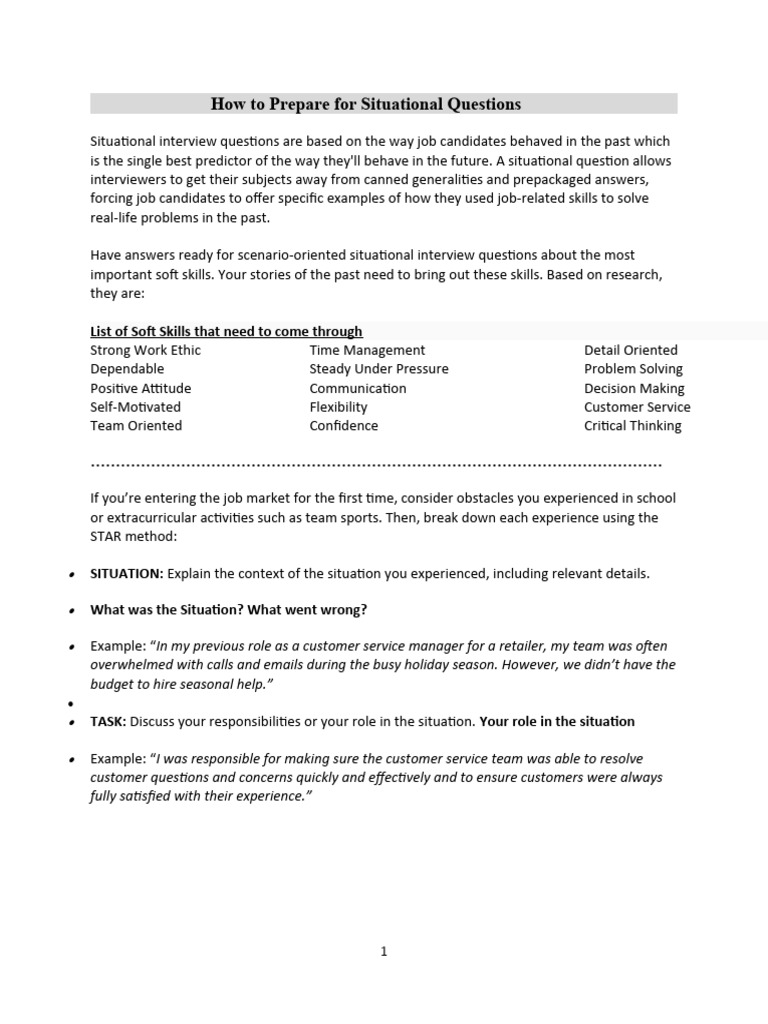 Situational Questions | PDF