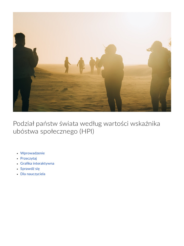 Podzial Panstw Swiata Wedlug Wartosci Wskaznika Ubostwa Spoleczn | PDF