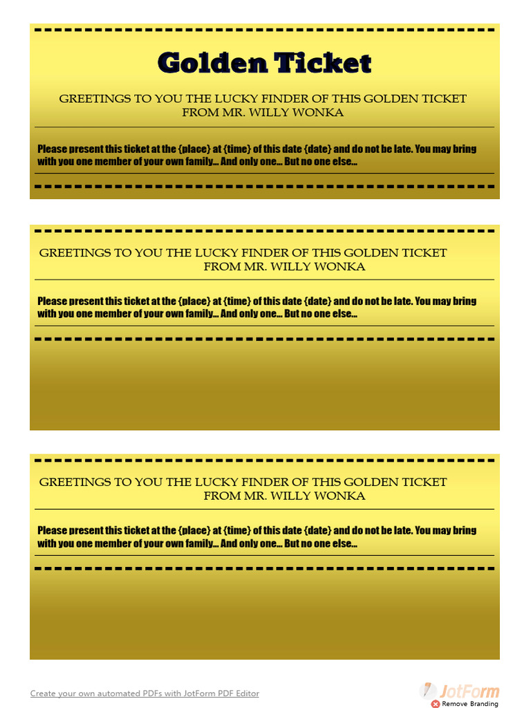 Golden Ticket Template 09 | PDF | Mystery, Thriller & Crime Fiction ...