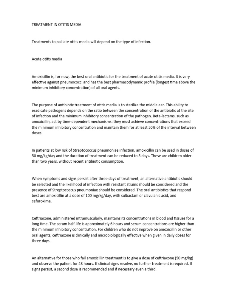 Treatment in Otitis Media | PDF