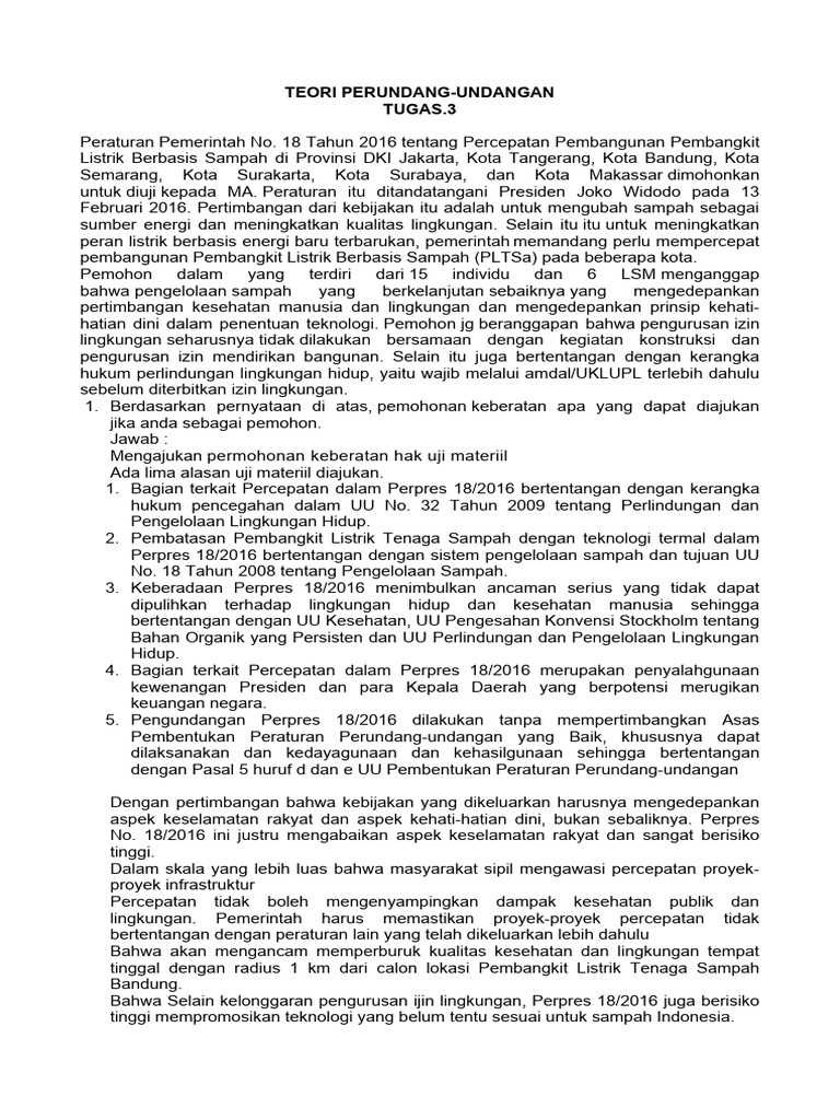 Tugas 3 Teori Perundang-Undangan | PDF