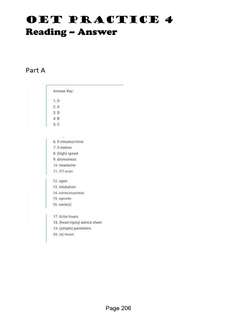 OET Practice Reading Answers | PDF