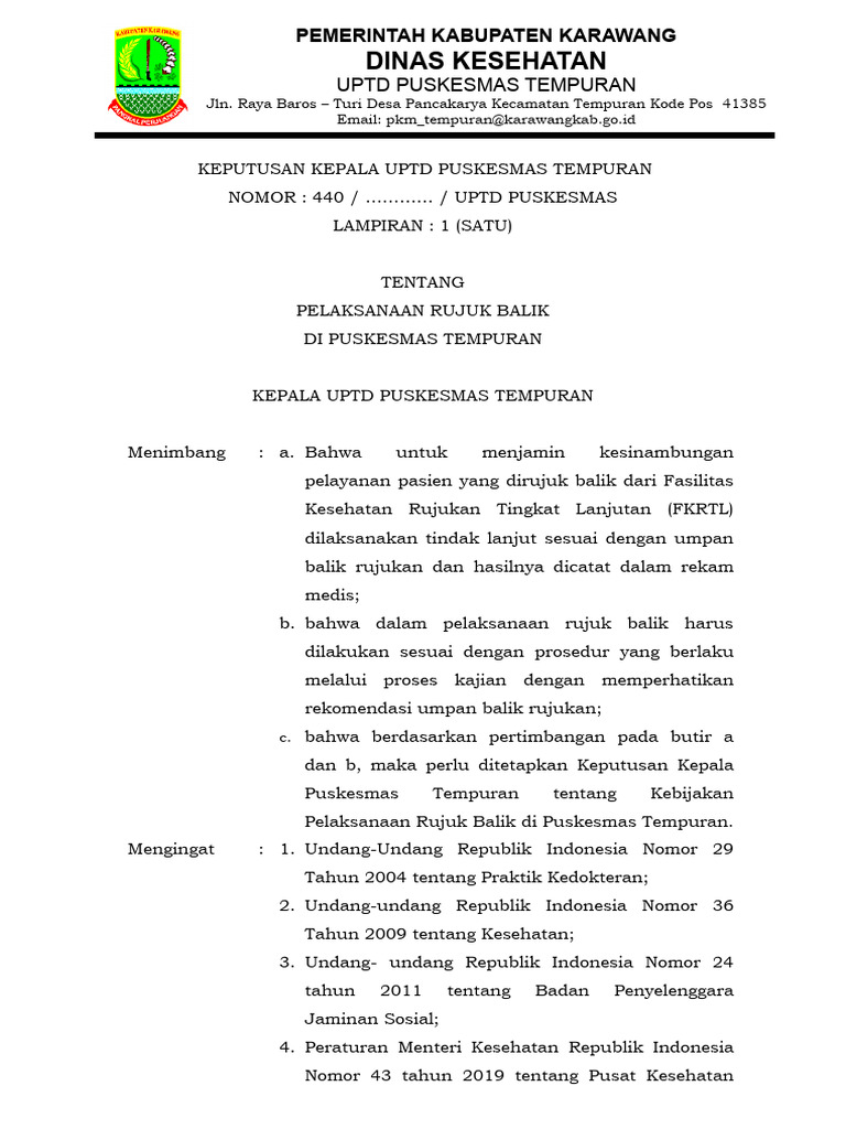 SK RUJUK BALIK - Fix | PDF