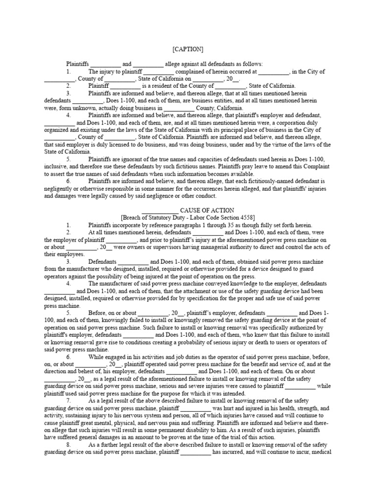California Labor Code Injury Claim | PDF | Law