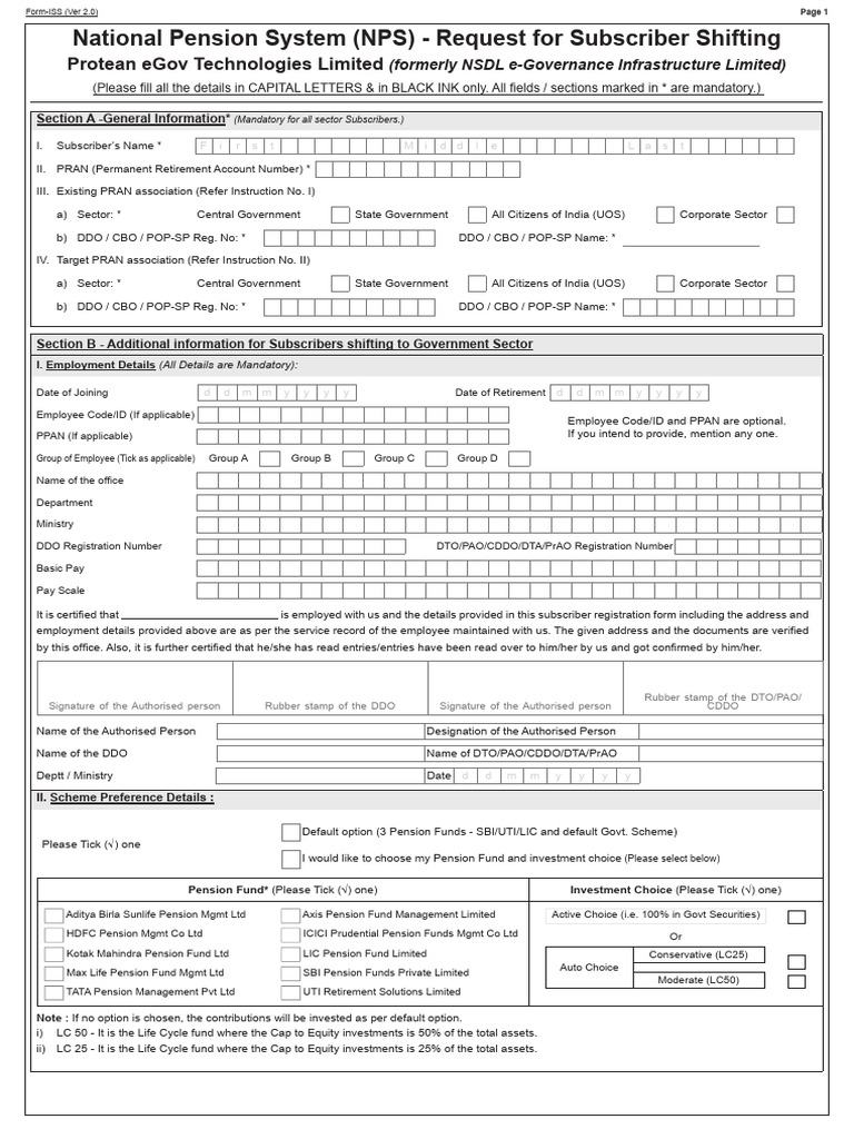 Form ISS Inter Sector Shifting - Ver 2.0 | PDF | Pension | Banks