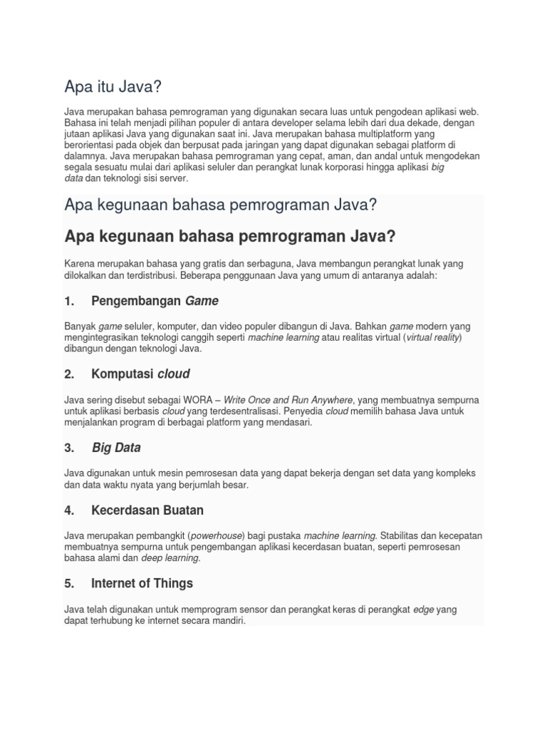 Mengenal Apa Itu Java | PDF