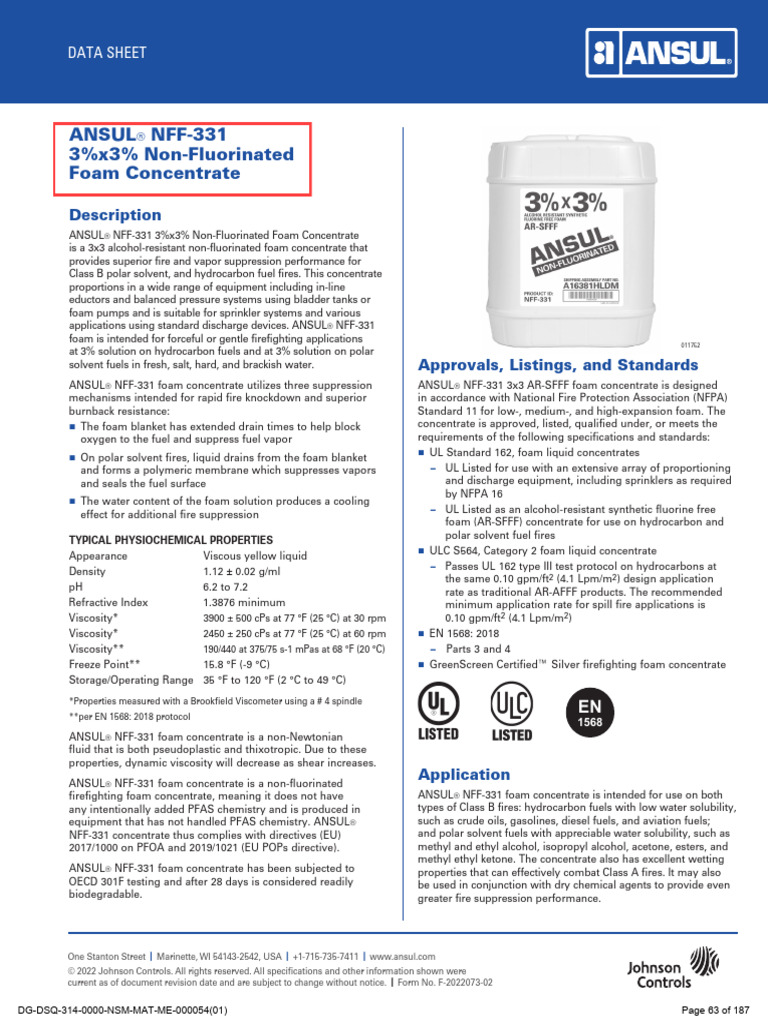 Ansul NFF-331 3% - 231007 - 101355 | PDF
