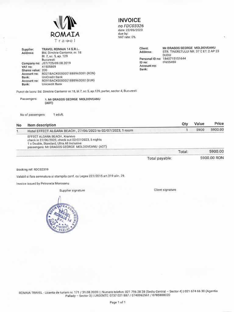 Factura Si Chitanta | PDF