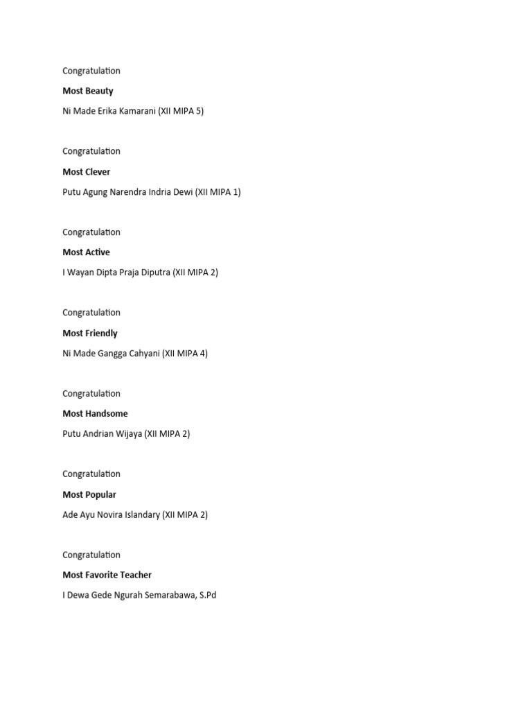 Congratulation | PDF