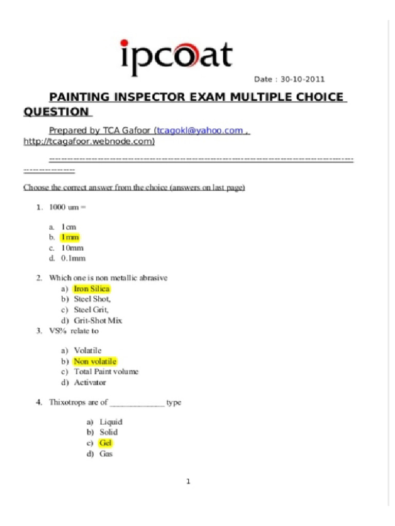 BGAS-Multiple Choice 1 | PDF