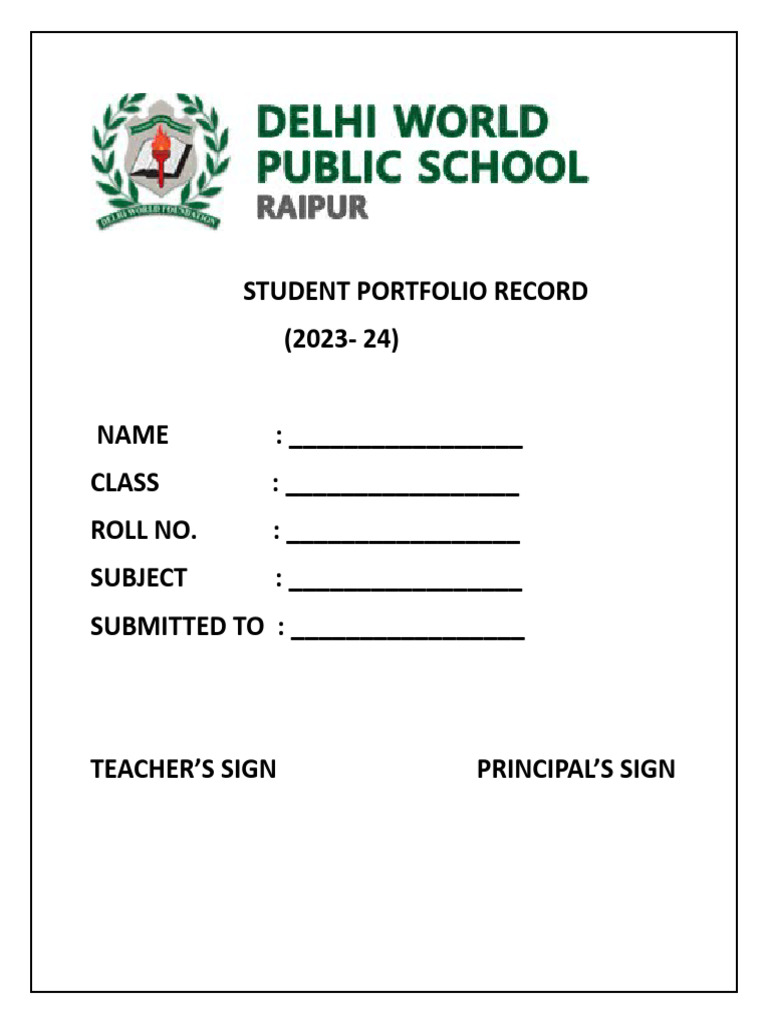 Student Portfolio Record | PDF