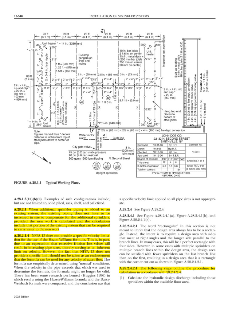 Hyd Calcs | PDF | Fire Sprinkler System | Building Engineering