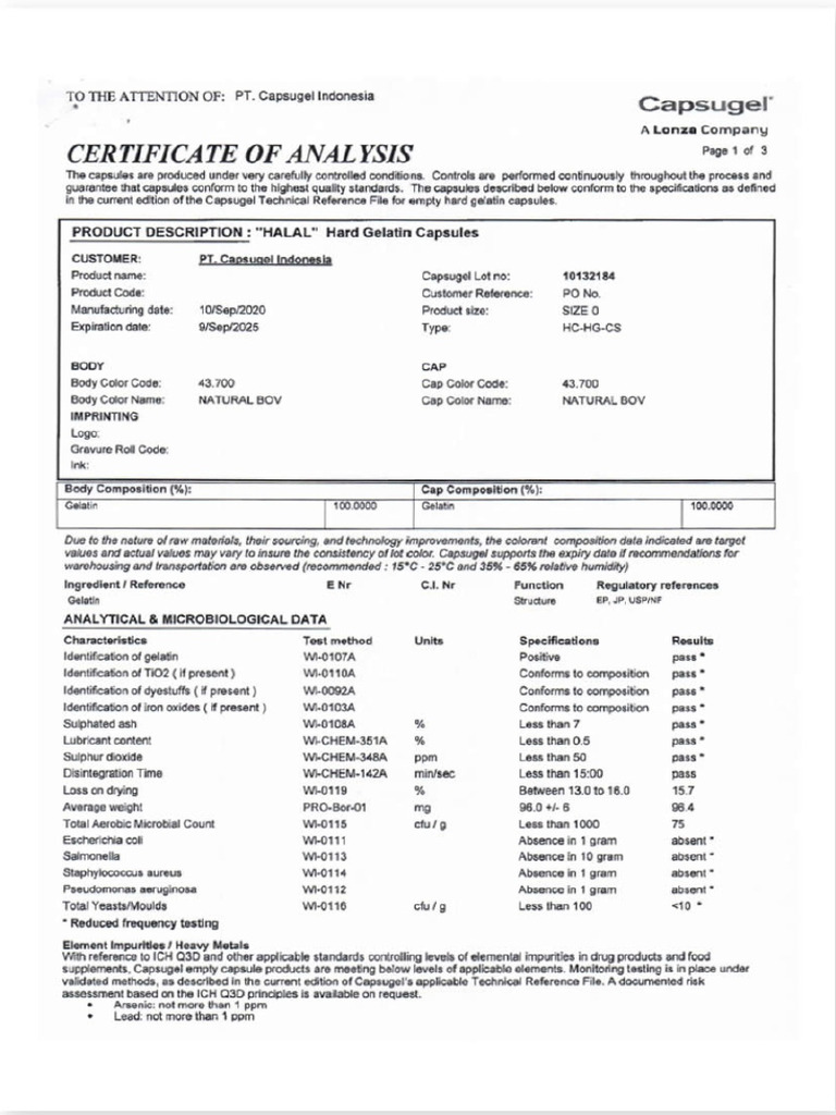 CoA Cangkang Kapsul | PDF