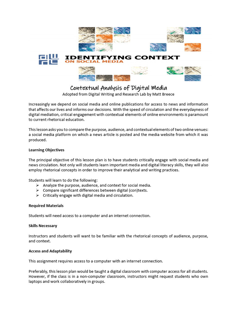 Contextual Analysis of Digital Media | PDF