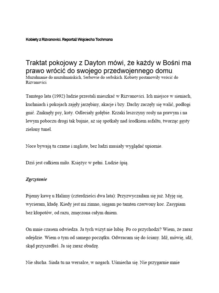Reportaz - Kobiety | PDF