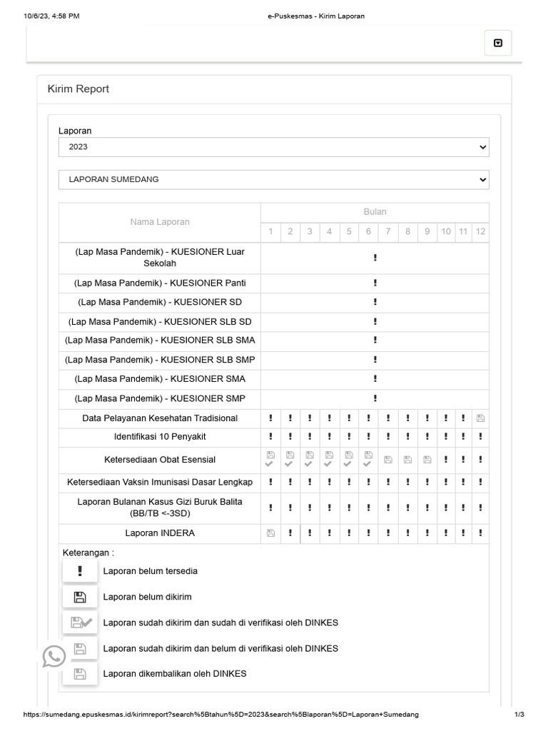 E-Puskesmas - Kirim Laporan | PDF