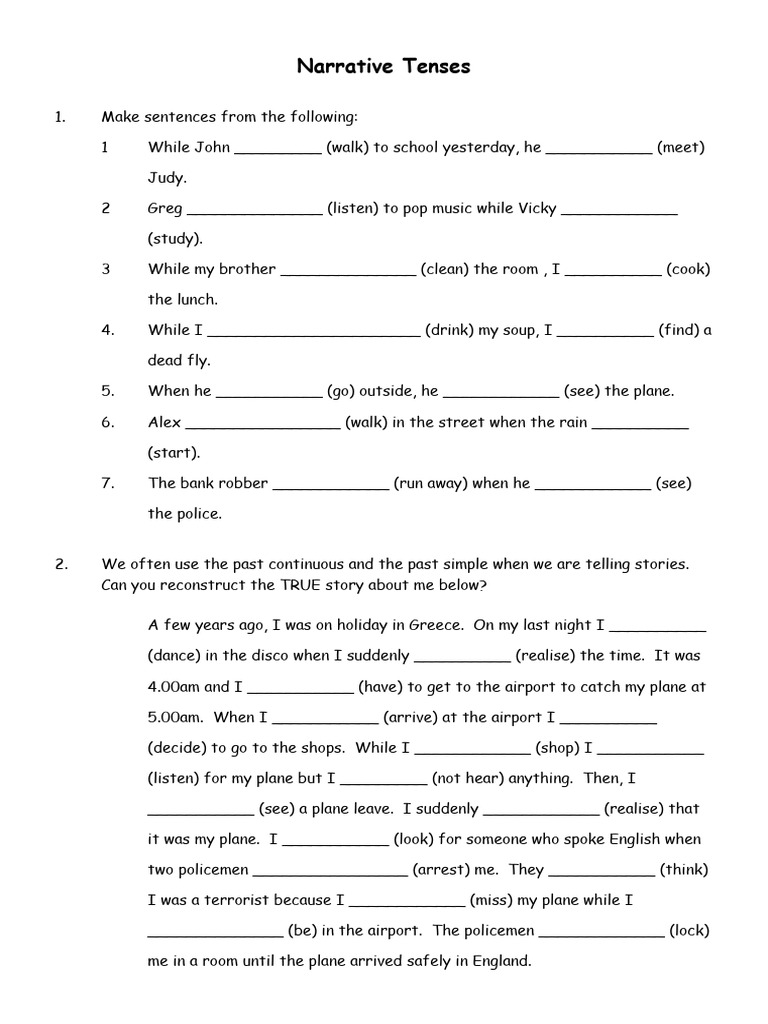 Past Simple and Continuous Fun Activities Games Reading Comprehension ...