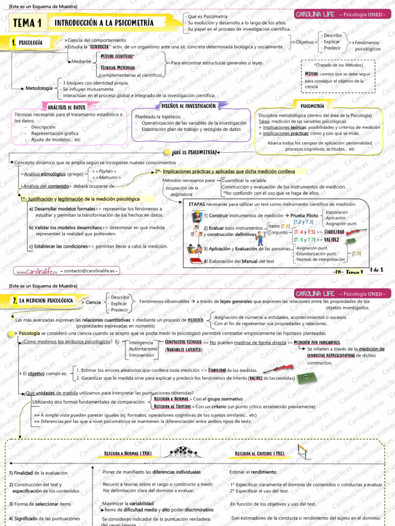 Psicometría - Tema 1 - Esquema | PDF