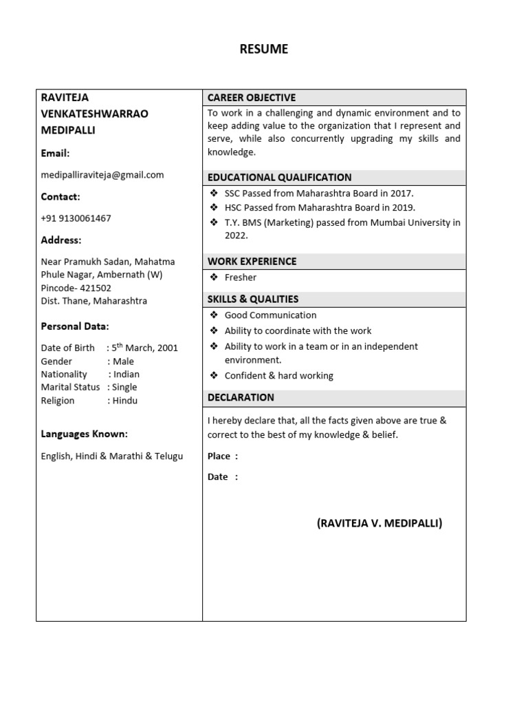 Ravi Resume | PDF