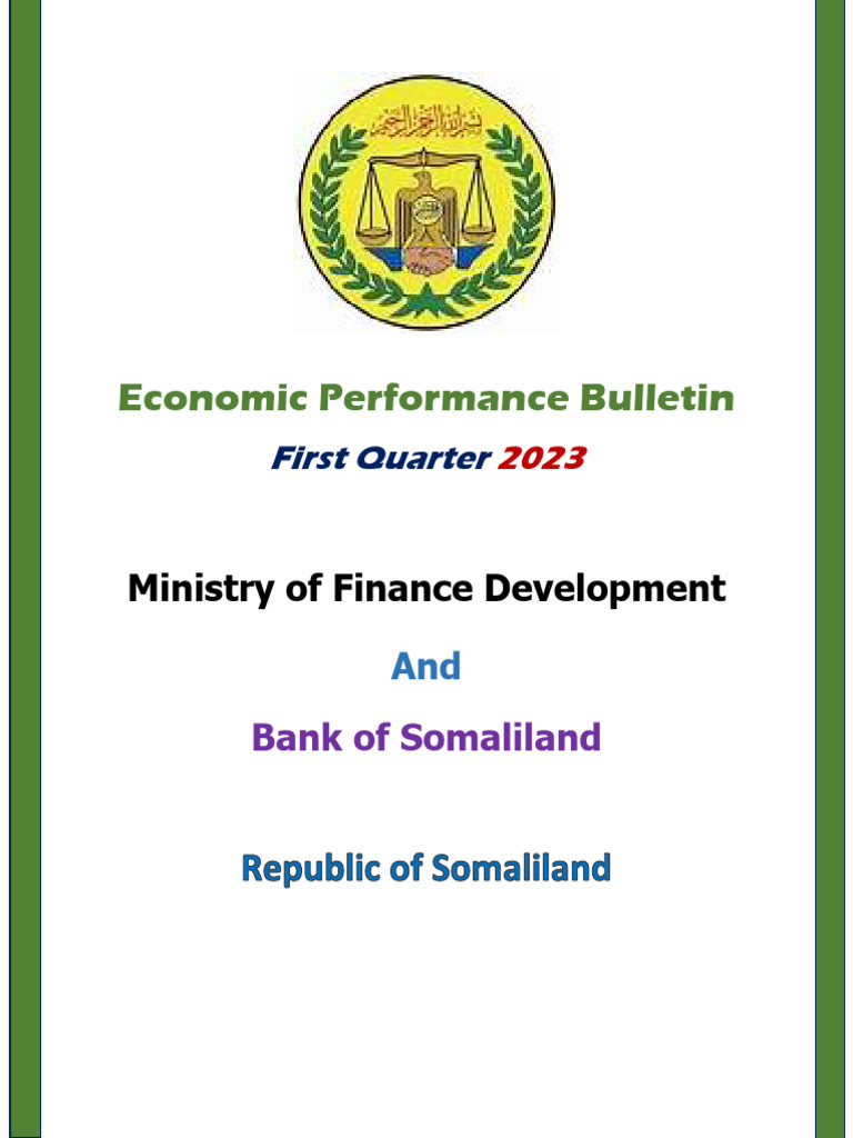 Somaliland Economic Performance Q1 2023 | PDF | Banks | Fiscal Policy