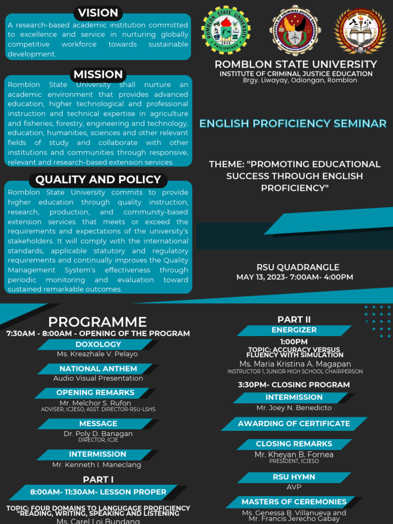 Programme For English Proficiency Seminar | PDF