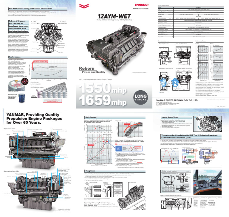 Yanmar 12AYM-WET Marine Engine Overview | PDF | Diesel Engine | Engines
