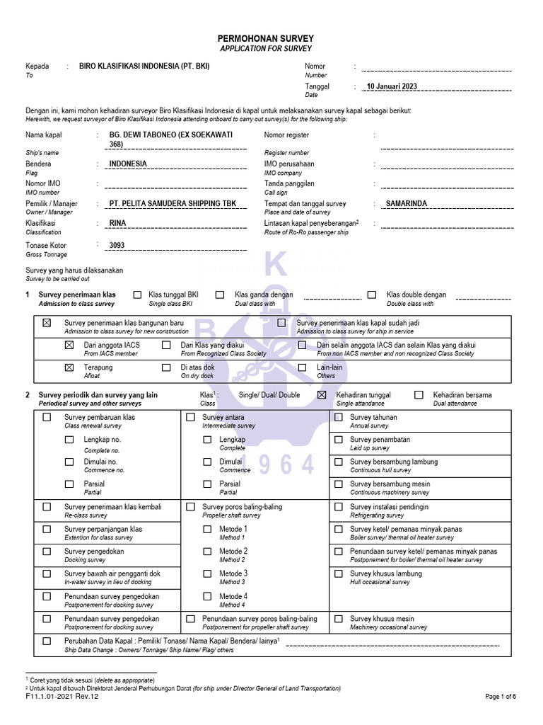 Form Permohonan Dewi Taboneo | PDF