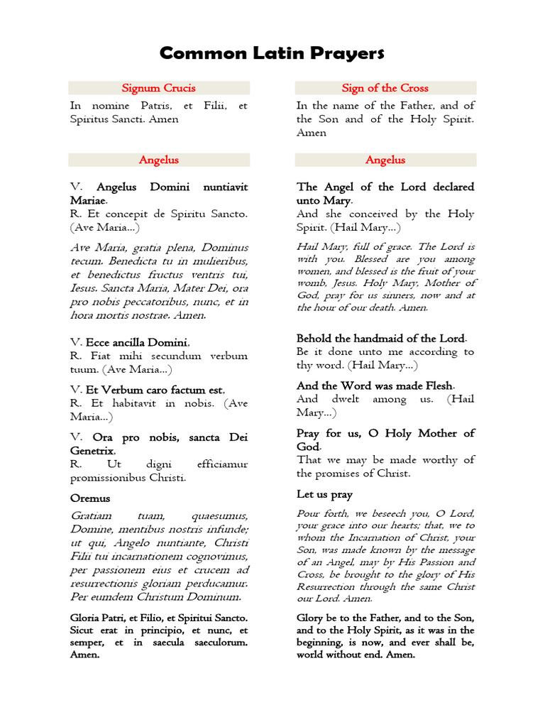 Common Latin Prayers-1 | PDF
