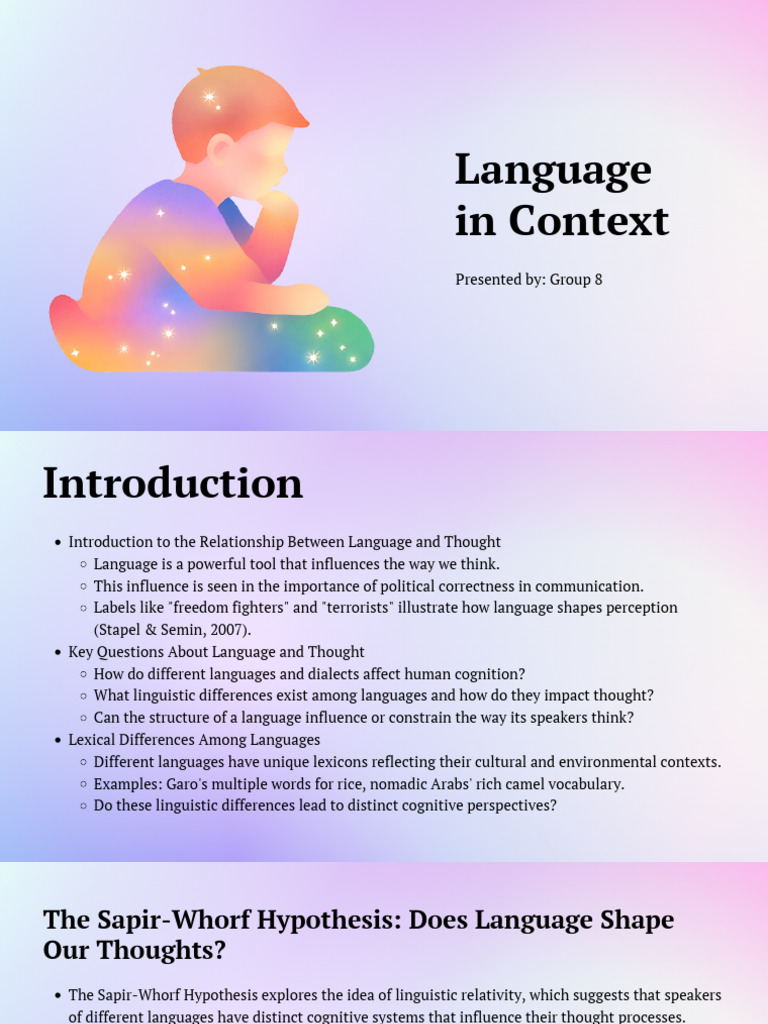 Language's Impact on Thought Processes | PDF | Aphasia | Second ...