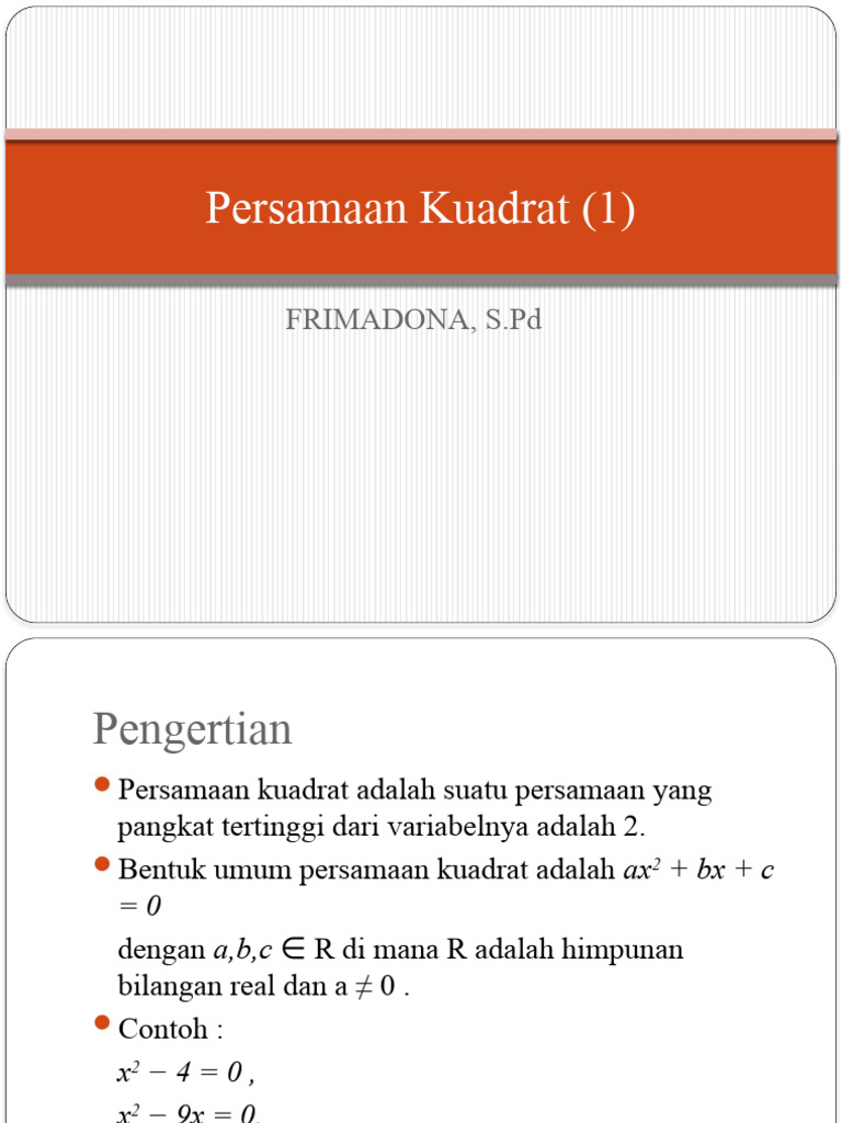 CGP Persamaan Kuadrat | PDF