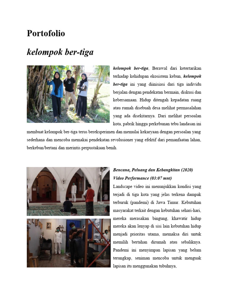 Portofolio Karya Dan CV Kelompok Ber-Tiga | PDF