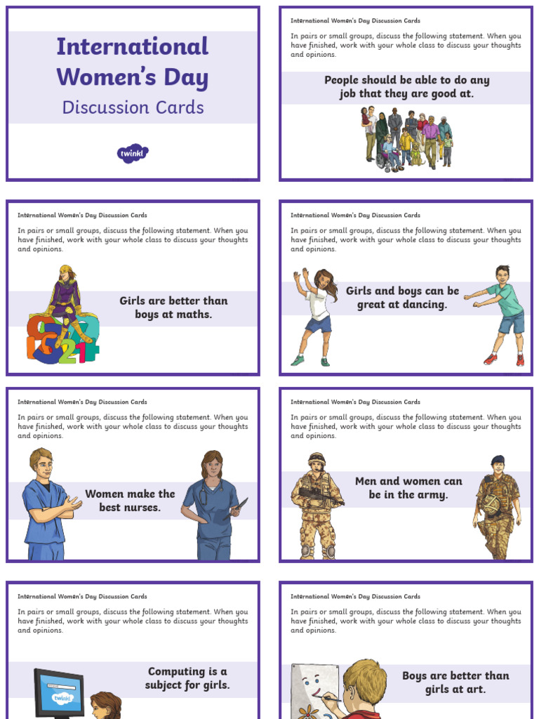 International Women's Day: Discussion Cards | PDF
