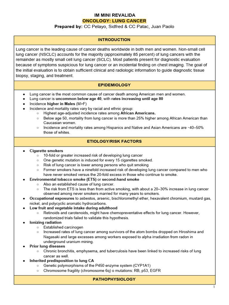 ONCO - Lung CA | PDF