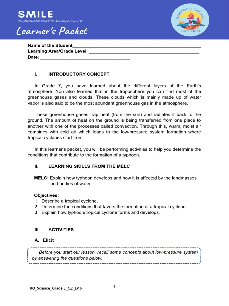 SLP - Science - Grade 8 - Q2 - LP 6 | PDF