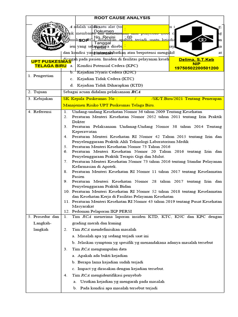 Revisi Sop Rca | PDF