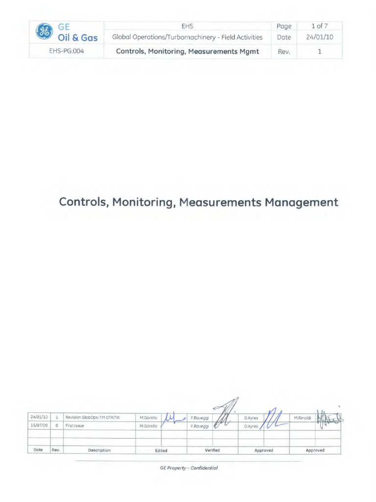 EHS-PG.004 Controls, Monitoring, Measurements MGMT (Eng Ver1 | PDF | Personal Protective ...