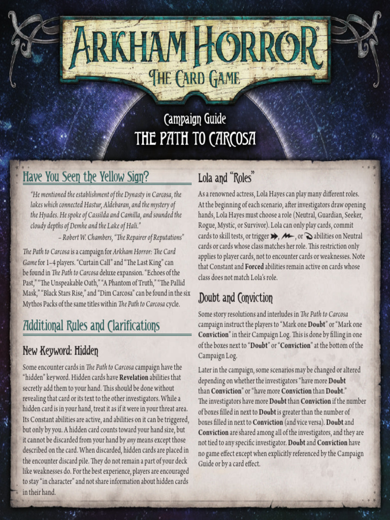 Path To Carcosa Campaign Guide Eng Final Release | PDF