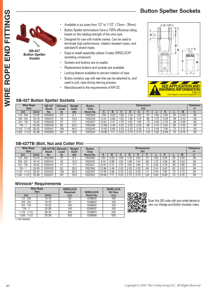 Button Spelter Sockets Mooring Spelter Sockets | PDF | Rope | Engineering Tolerance