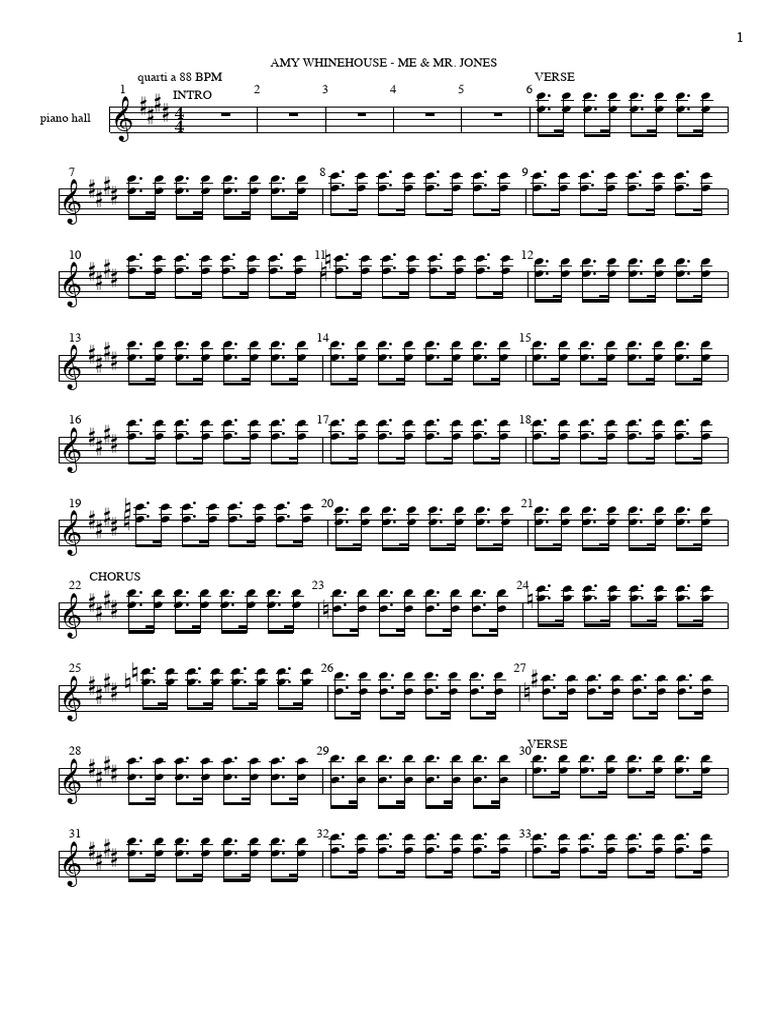 Mr. Jones Piano Sheet Music | PDF | Songs