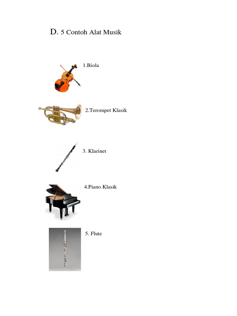 Contoh 5 Alat Musik Klasik Ok | PDF