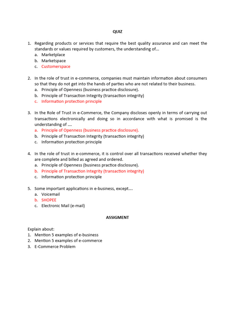 4 ISM Quiz and Assigment | PDF