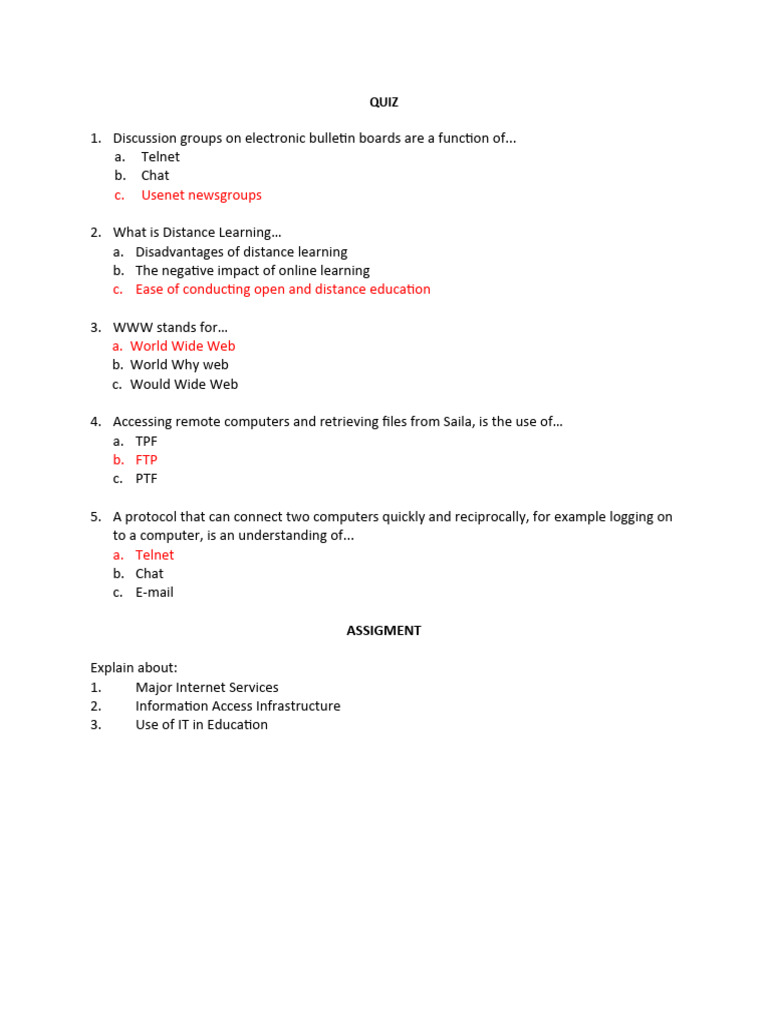 5 ISM Quiz and Assigment | PDF