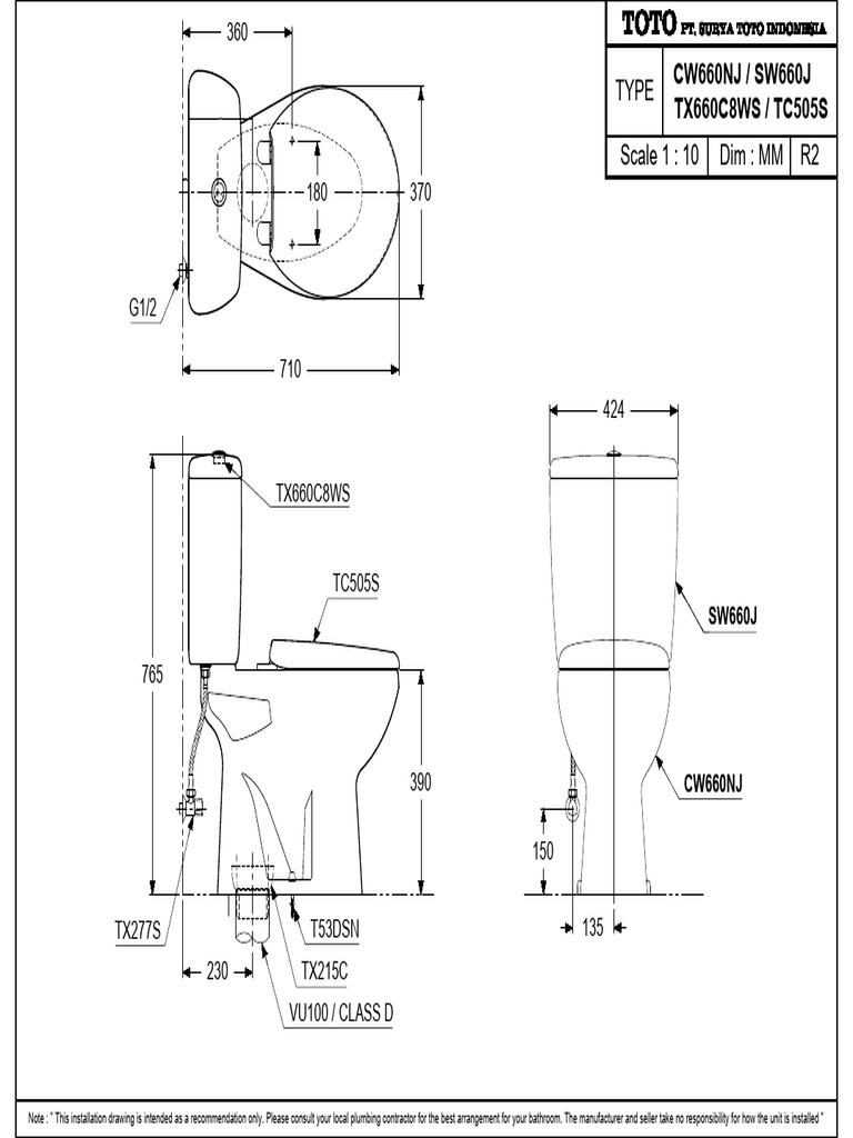 Kloset CW660NJ SW660J Model | PDF