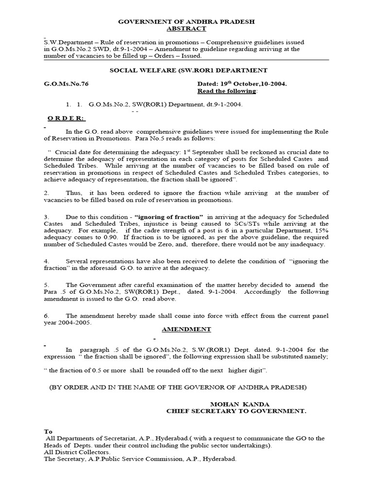 76_fraction in Rule of reservation in promotions | PDF | Justice ...