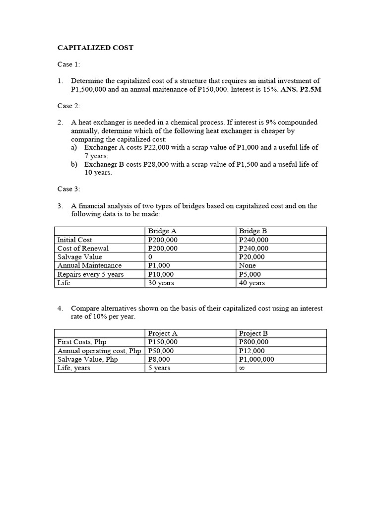 Capitalized Cost | PDF | Business | Finance & Money Management