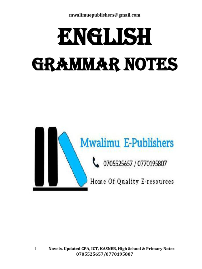 Comprehensive English Grammar Guide | PDF