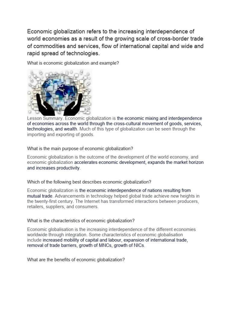 Understanding Economic Globalization | PDF