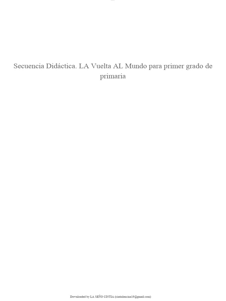 Secuencia Didactica La Vuelta Al Mundo para Primer Grado de Primaria ...