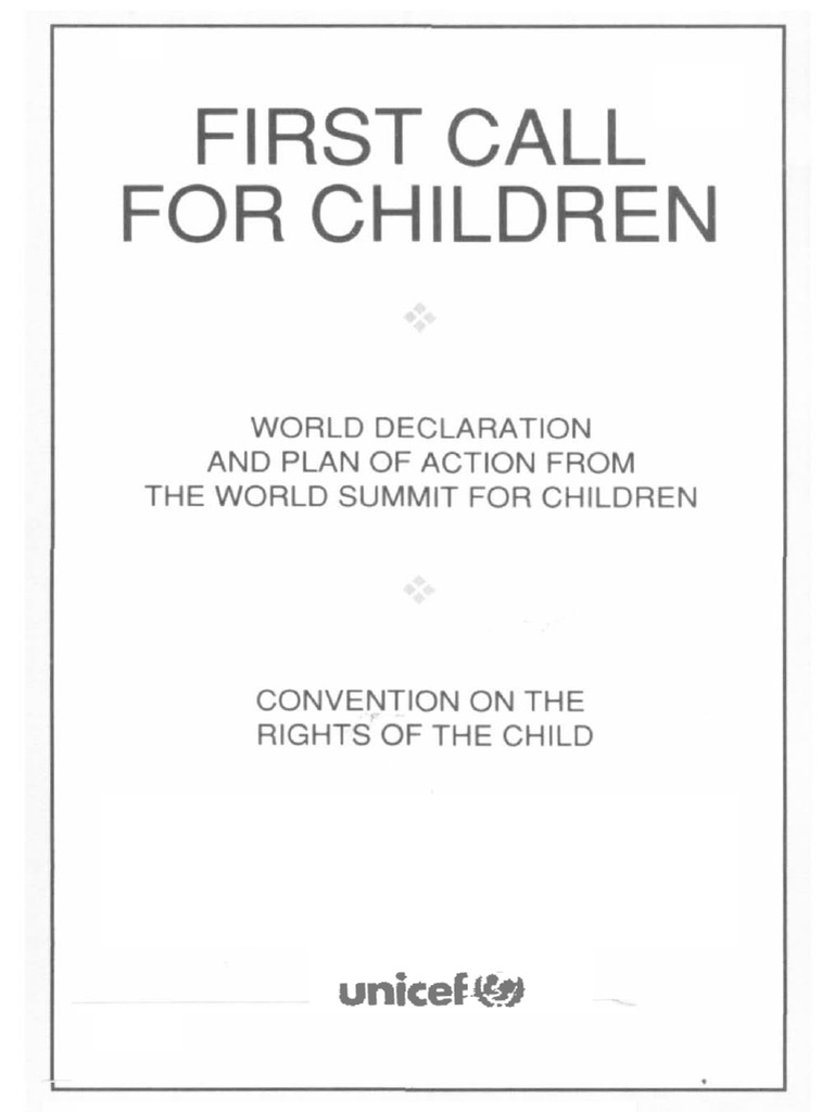WSC Declaration First Call For Children | PDF