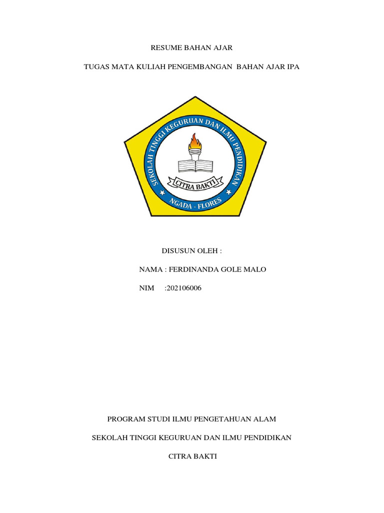 RESUME BAHAN AJAR - Nanda Malo | PDF